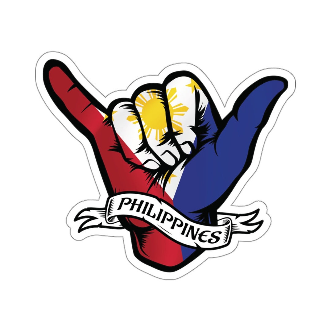 Shaka Hand Sign Philippines Flag Kiss-cut Stickers, Philippines Flag ...