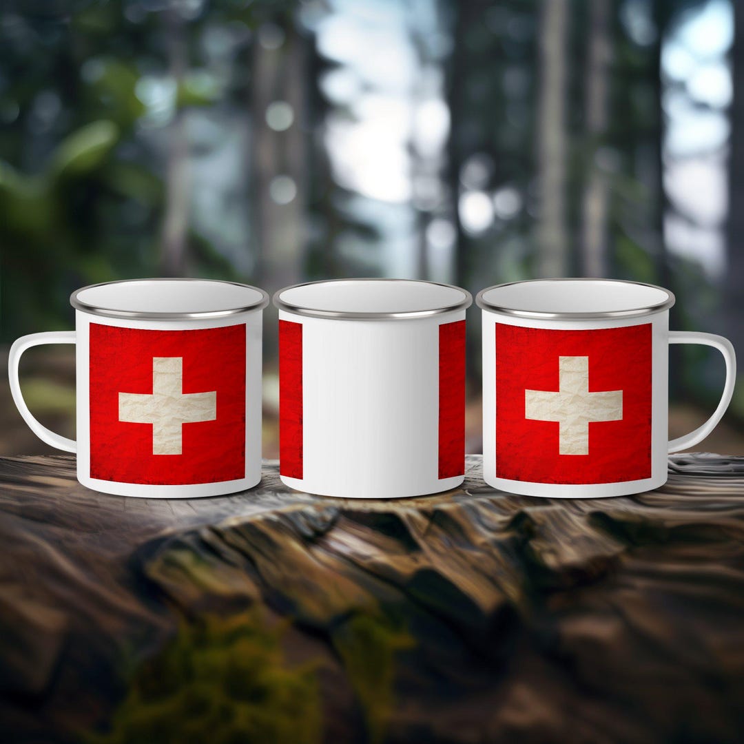 Custom Swiss Flag Design Mug, Unique Swiss Cross Coffee Cup ...