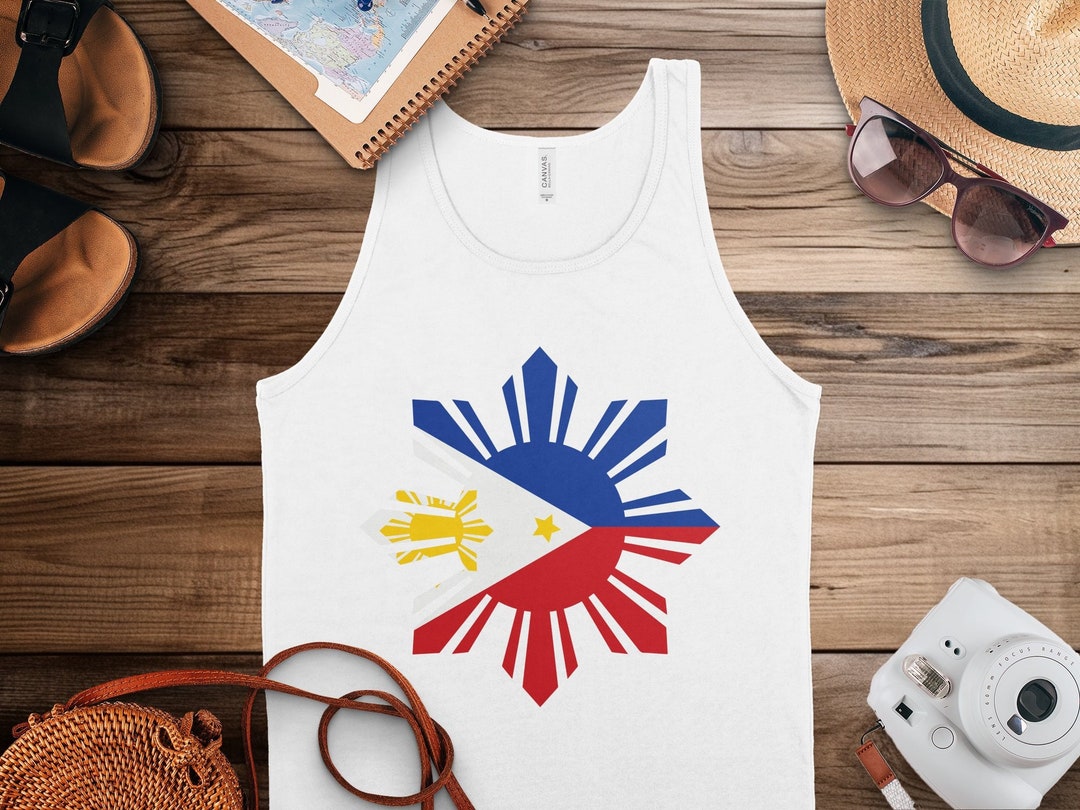 Philippines Sun and Stars Emblem Tank Top, Patriotic Filipino Flag ...