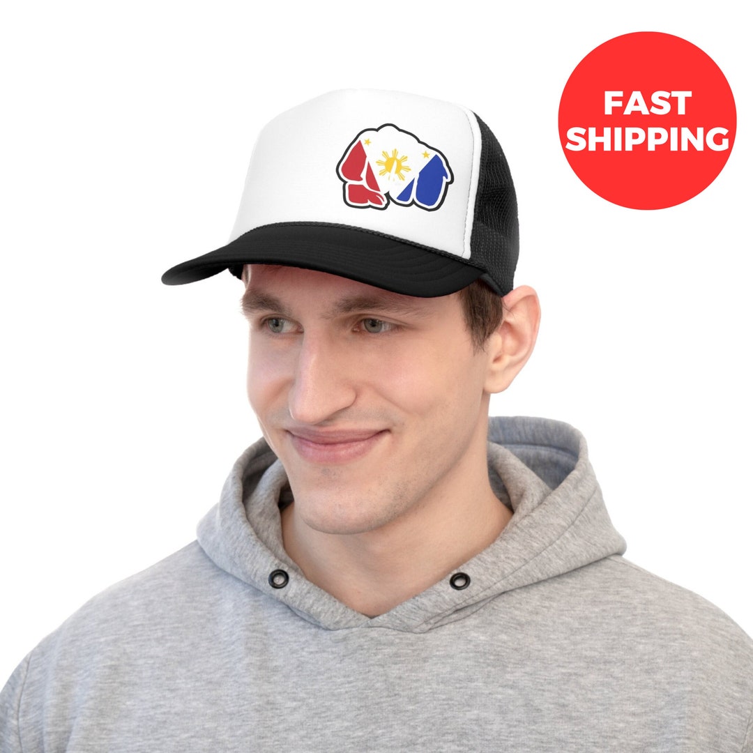 Personalized Filipino Hat, Custom Philippines Flag Trucker Caps, Fist ...