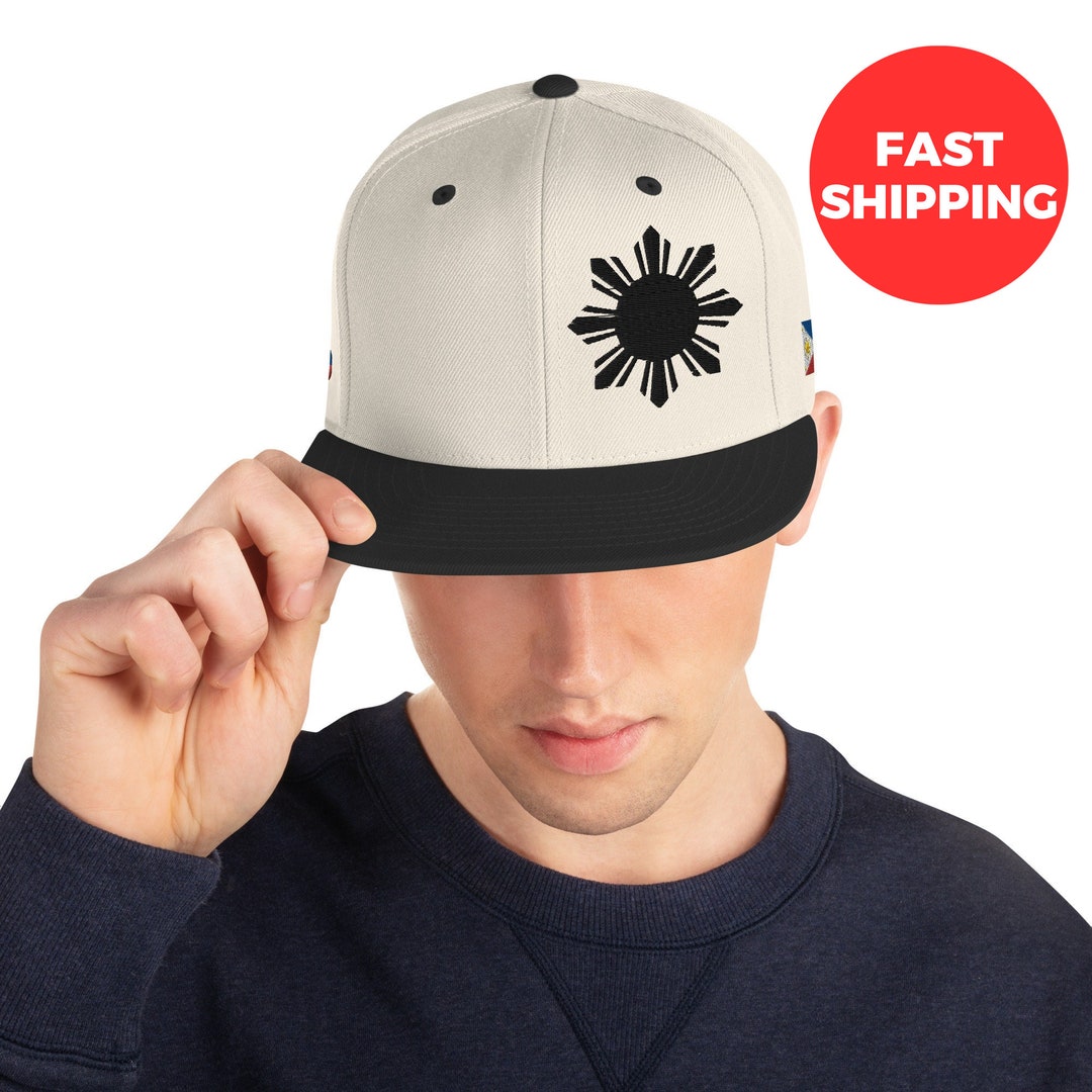 Unisex Embroidery Filipino Snapback Hat, 3D Puff Philippines Embroidery ...