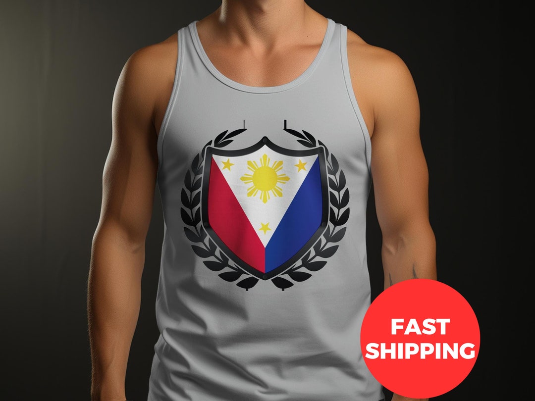 Filipino Pride Tank Top, Philippine Flag Shield Design, Patriotic Pinoy ...