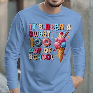 100 Days of School T-shirt, Colorful Ice Cream Cone Graphic Tee, Sweet ...
