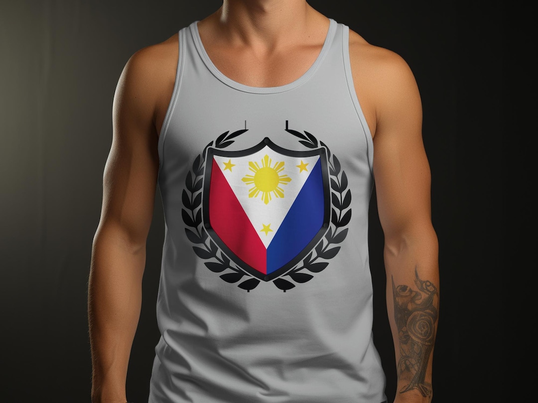 Filipino Pride Tank Top, Philippine Flag Shield Design, Patriotic Pinoy ...