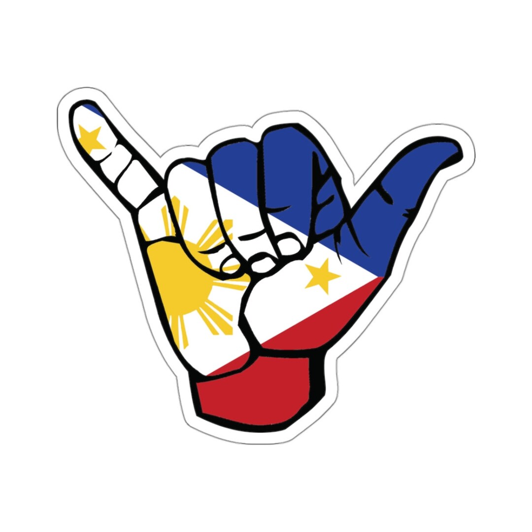 Shaka Hand Sign Philippines Flag Kiss-cut Stickers, Philippines Flag ...