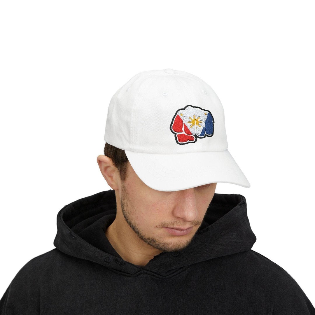 Embroidered Filipino Cap, Fist Punch Philippines Flag, Classic Dad Hat ...