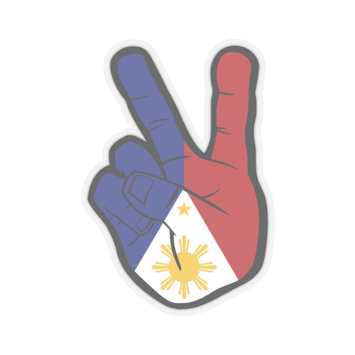 Peace Sign Philippines Flag Kiss-cut Stickers, Philippines Flag ...