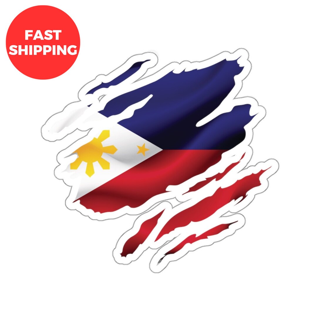 Ripped Philippines Flag Kiss-cut Stickers, Philippines Flag Stickers ...