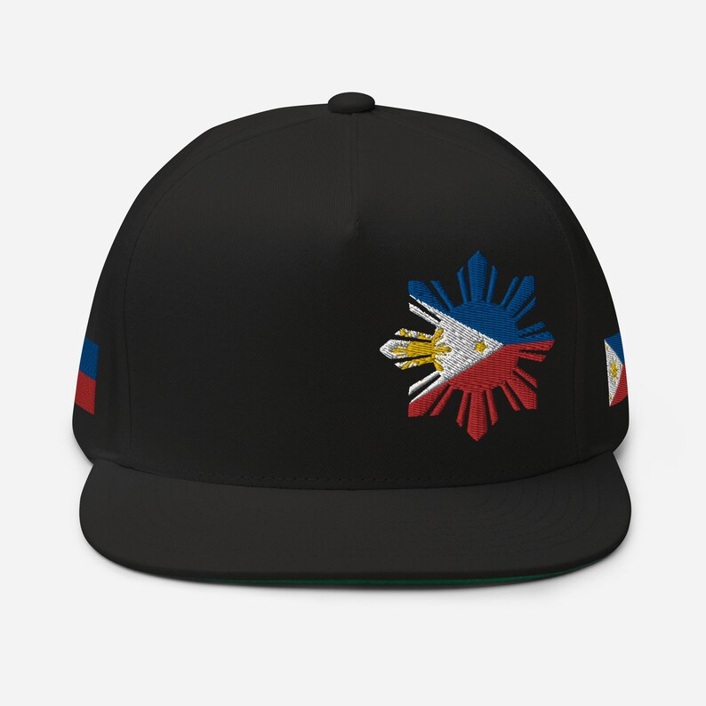 Filipino Embroidery Flat Bill Cap, Star Shape Philippines Flag ...