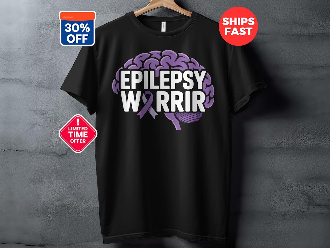 Epilepsy Warrior T-shirt, Purple Ribbon Support Tee, Brain Awareness ...