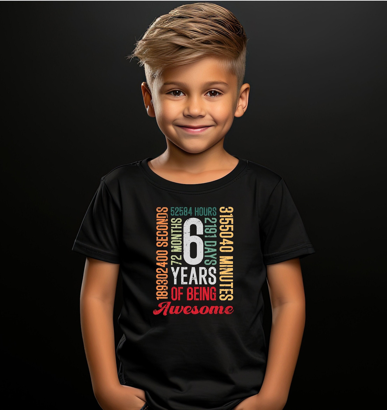 Kids 6th Birthday Shirt, Kids 6 Years of Being Awesome Shirt, Kids ...