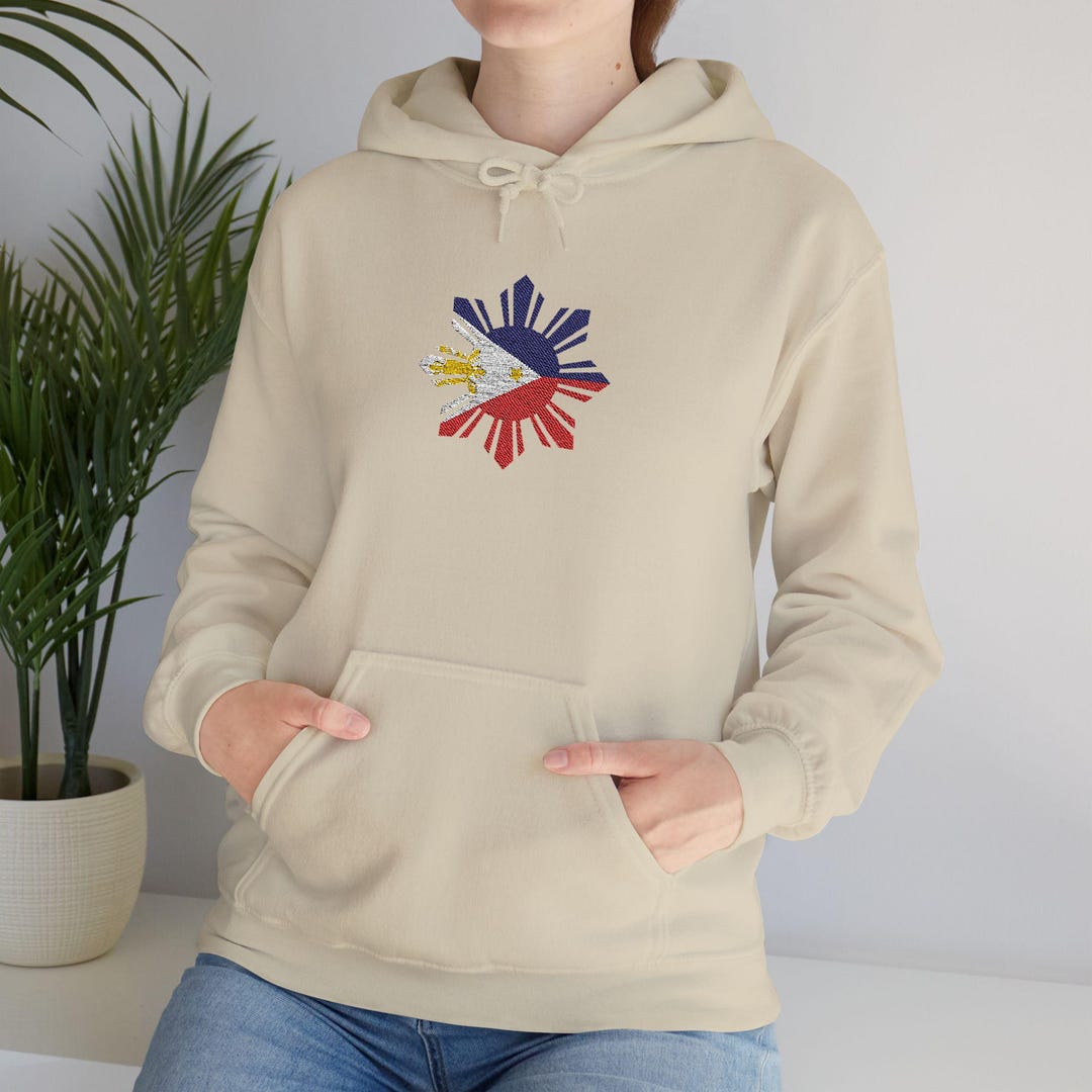 Embroidered Filipino Hoodie, Philippines Flag, Unisex Sweatshirt ...