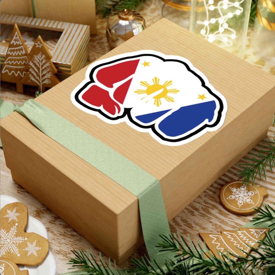 Fist Shape Philippines Logo Kiss-cut Stickers, Fist Philippines Flag ...