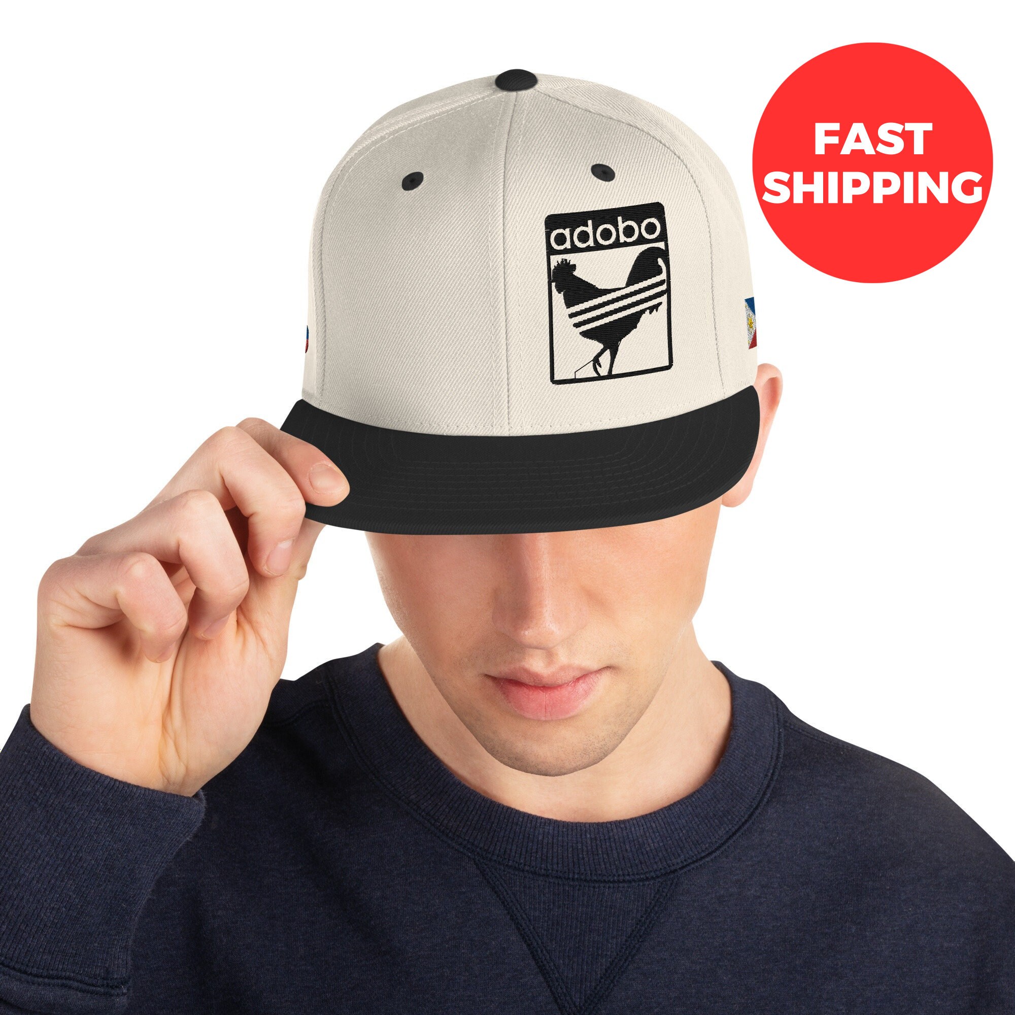 Adobo Embroidery Snapback Hat, Philippines Flag Embroidery Hat ...