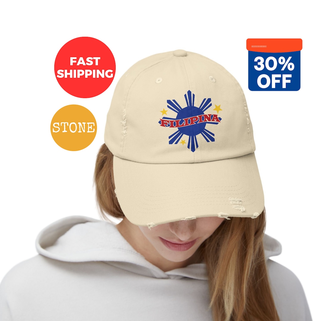 Distressed Filipina Cap, Philippines Logo Hat, Trendy Filipino Hat, 3 ...