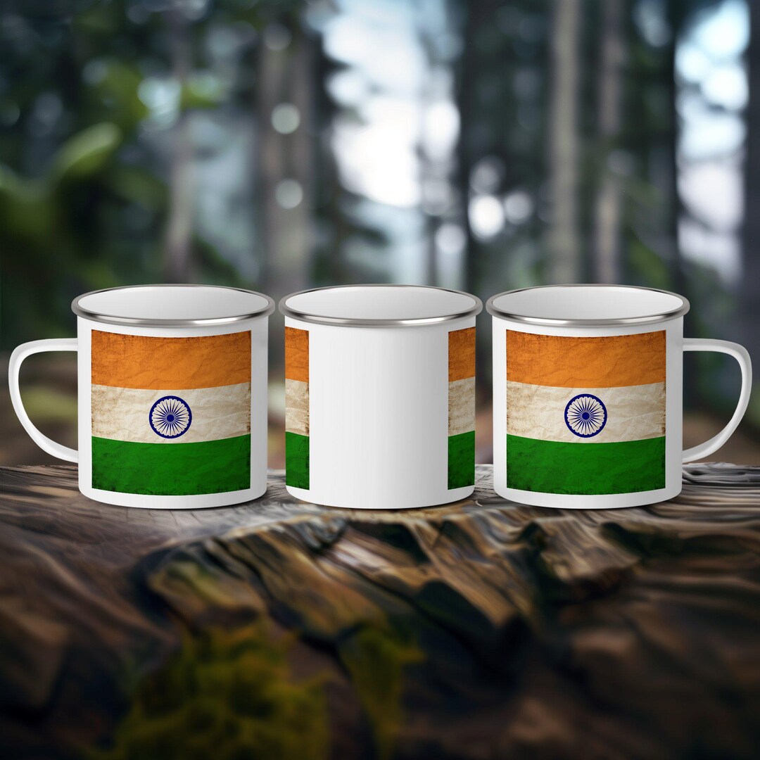 Custom Indian Flag Mug, Vintage Style India Flag Coffee Mug, Indian ...