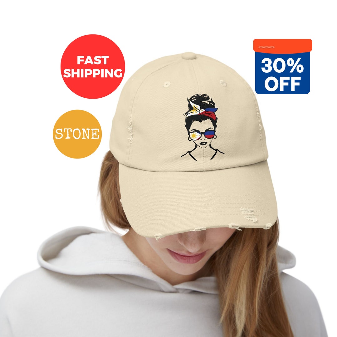 Distressed Filipino Cap, Philippines Flag Hat, Trendy Filipino Hat ...