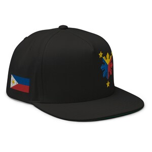 Filipino Embroidery Flat Bill Cap, Star Shape Philippines Flag ...