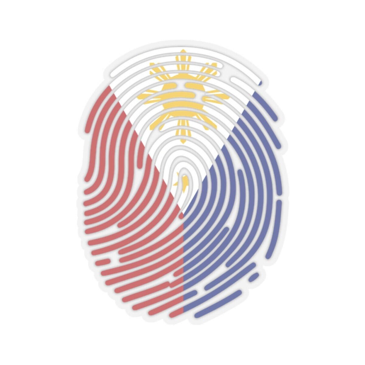 Fingerprint Philippines Logo Kiss-cut Stickers, Philippines Flag ...
