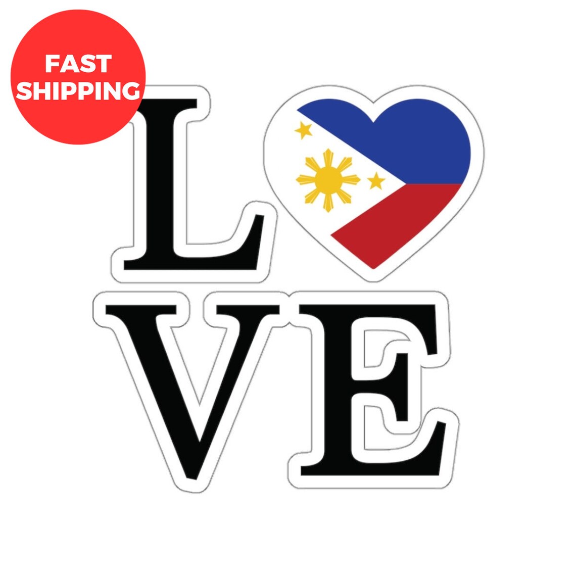 Love Heart Shape Philippines Flag Kiss-cut Stickers, Heart Shape ...