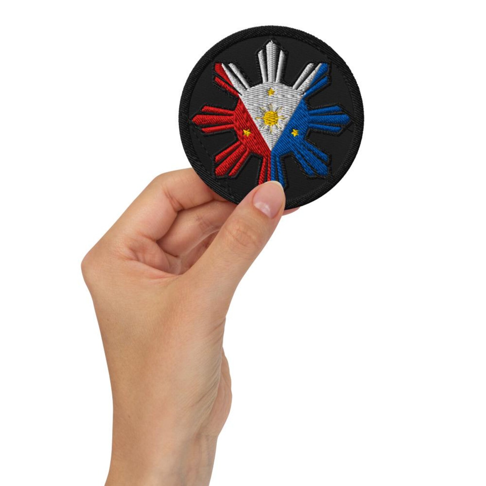 Custom Embroidered Patch, Sun Shape Philippines Flag Patch, Filipino ...