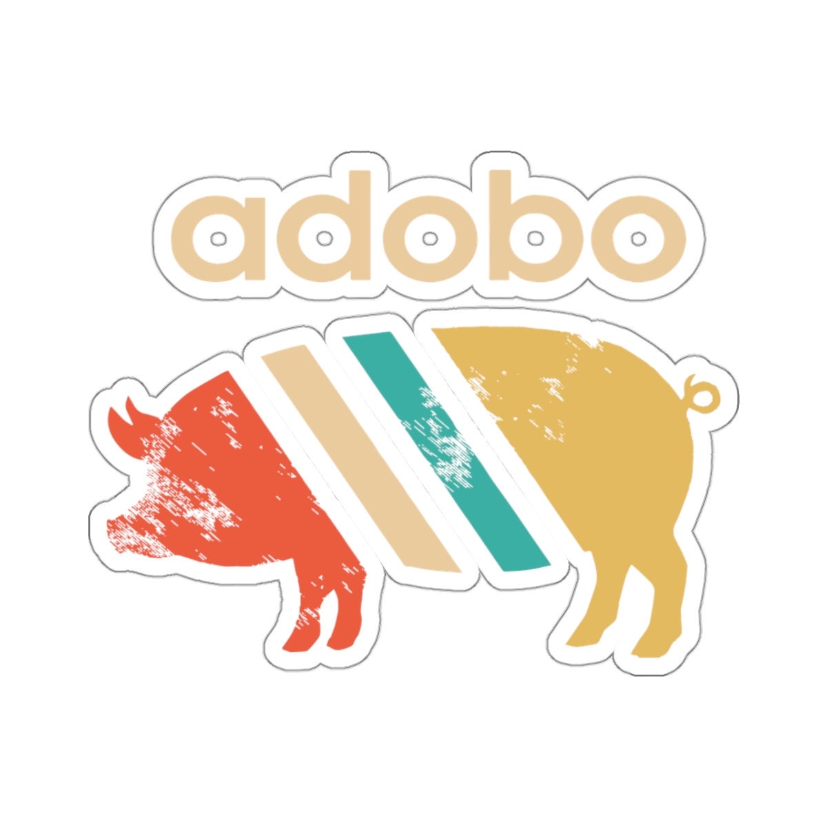 Philippines Pig Shape Adobo Kiss-cut Stickers, Funny Philippines ...