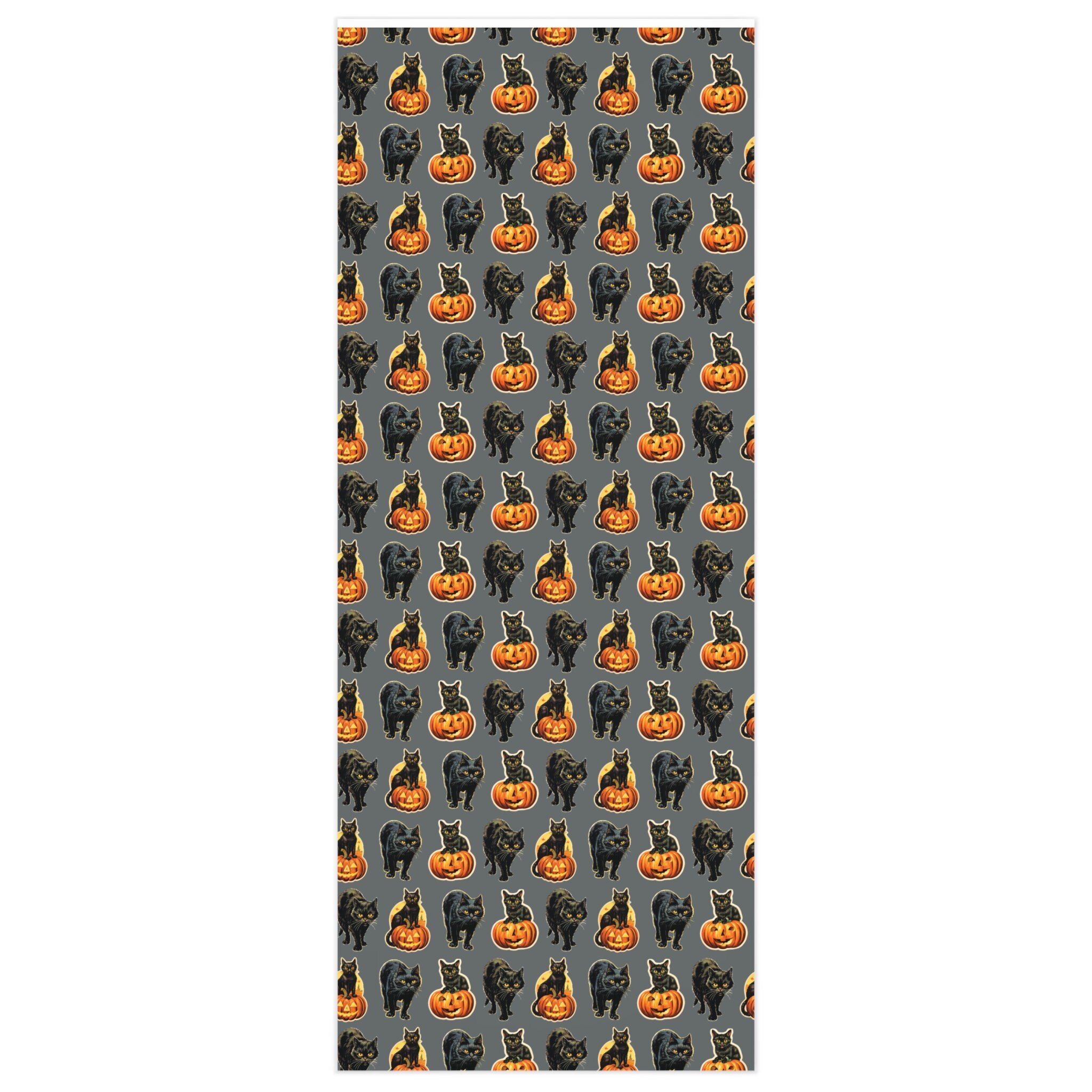 Halloween Wrapping Paper, Black Cat Wrapping Paper, Vintage Halloween ...