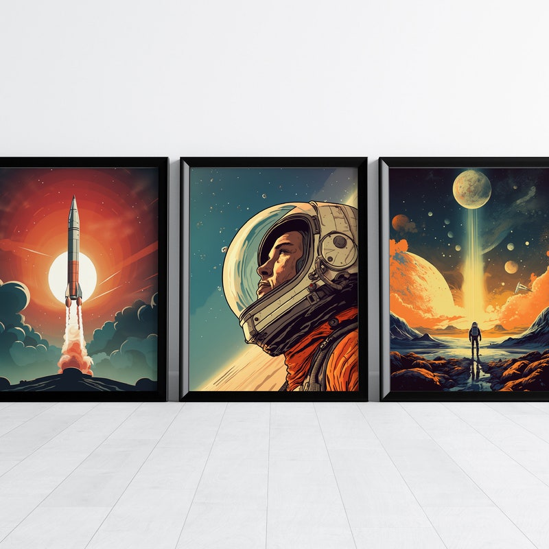 Retro Space Poster - Etsy