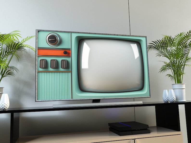Samsung Frame TV Art, Retro Tv, Vintage Wall Art, Old Television, Frame ...
