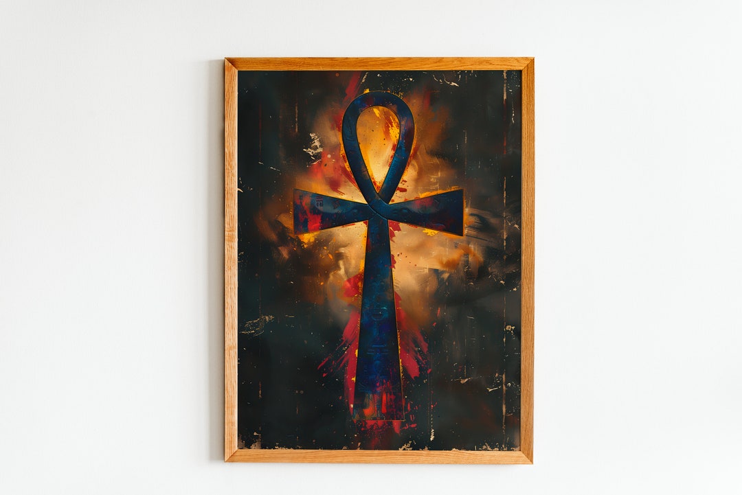Ankh Poster, Gothic Print, Key of Life, Egyptian Painting, Retro Wall ...