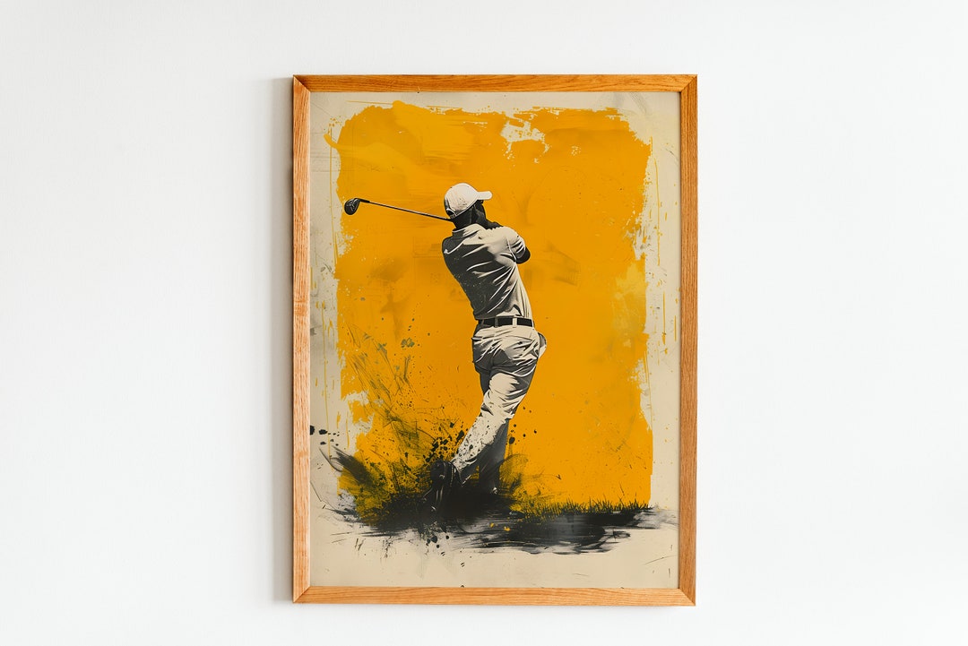 Golf Player Poster, Retro Wall Art, Sport Decor, Printable Print, Golf ...