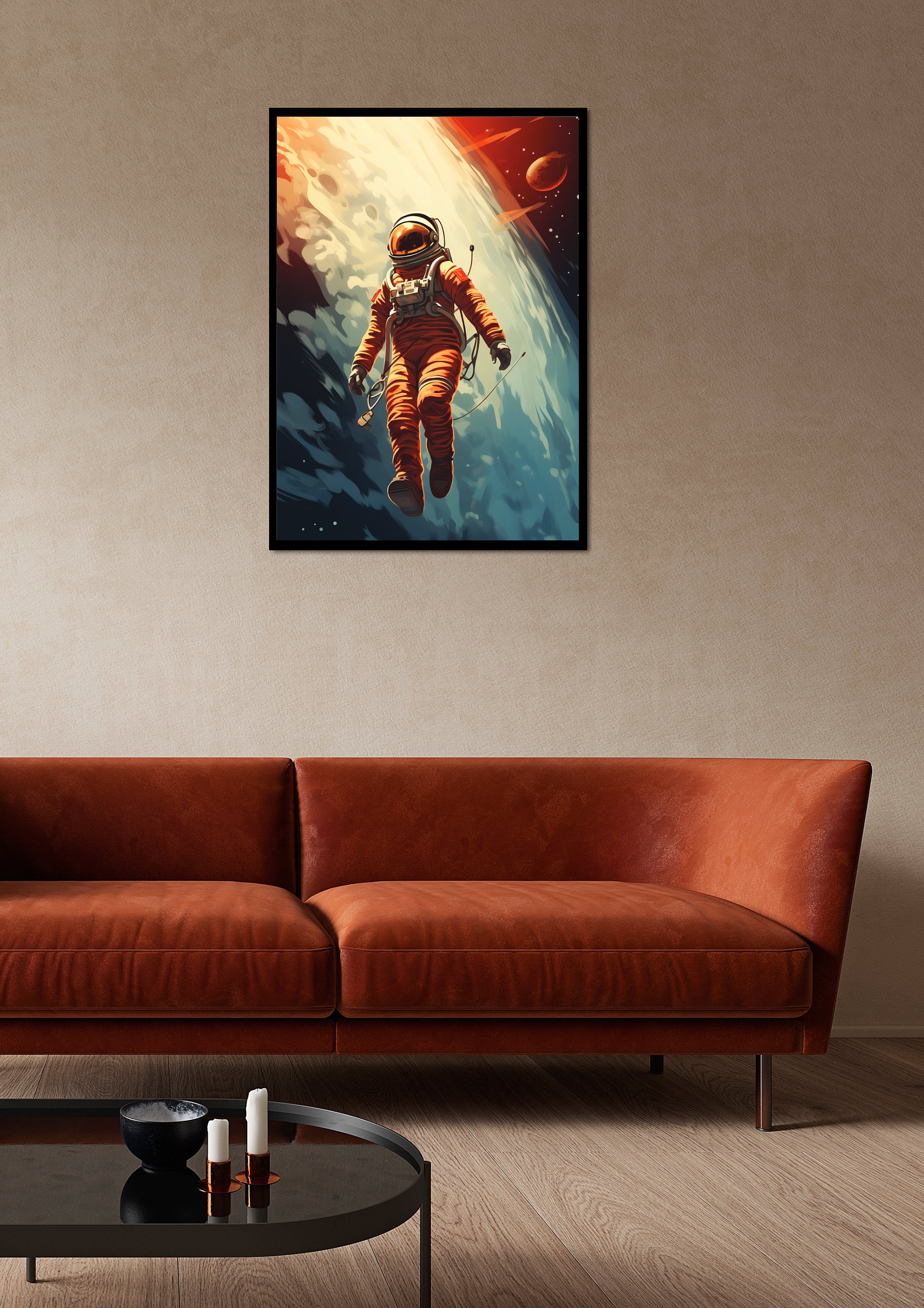 Space Wall Decor Set of 3 Prints, Retro Space Travel Posters, Astronaut ...