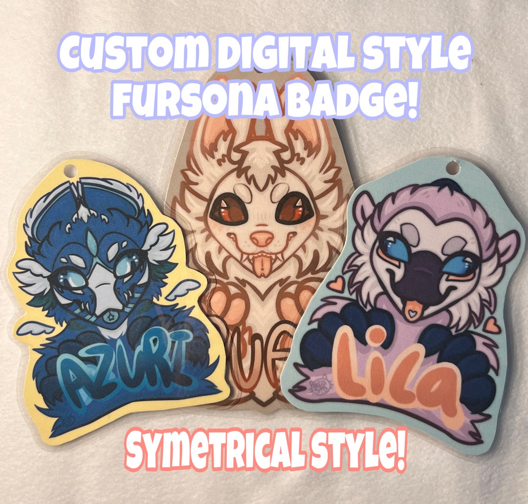 Fursona Badge Digital Art Style - Etsy