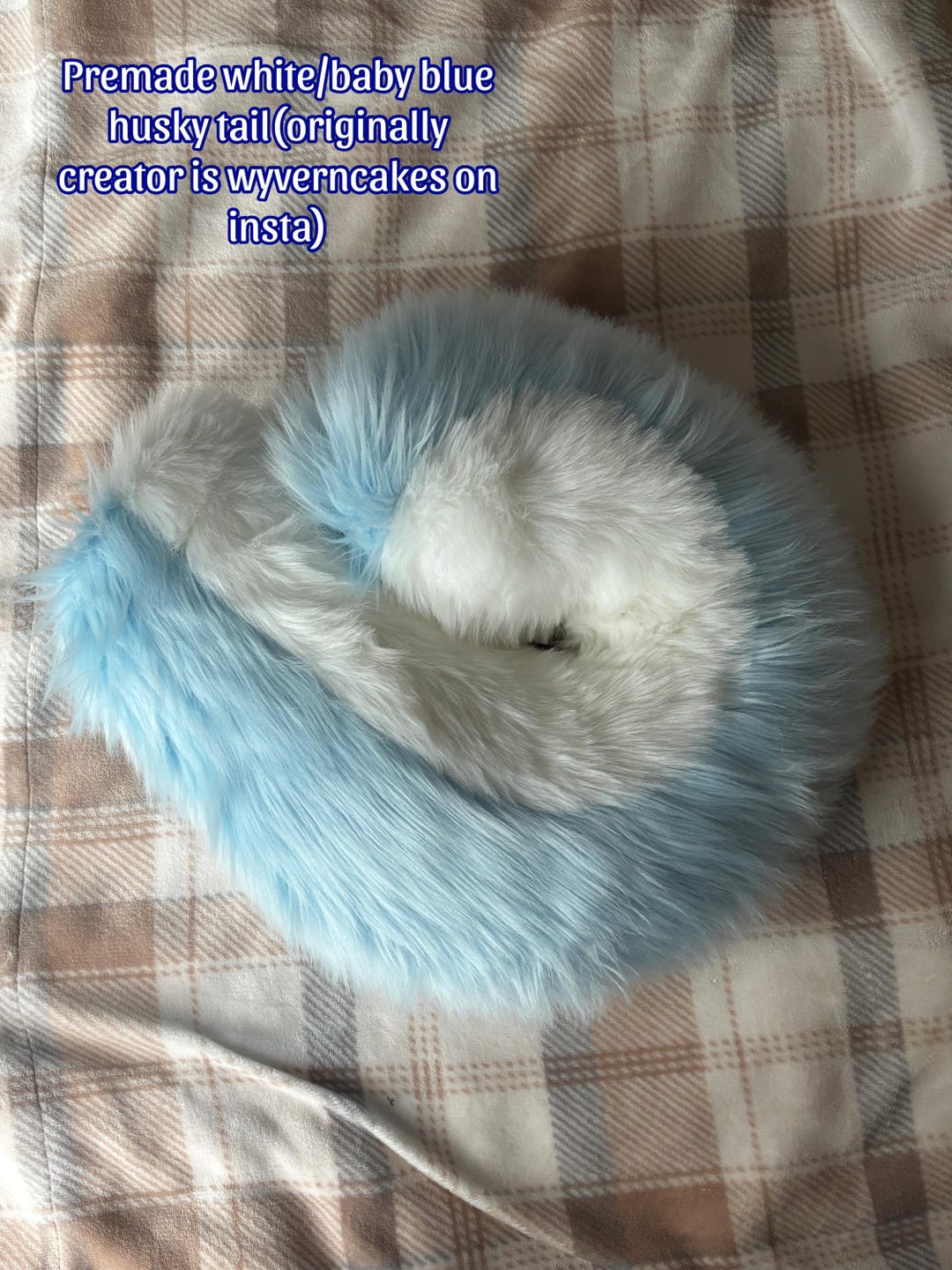 Husky Fursuit Tail White/baby Blue - Etsy