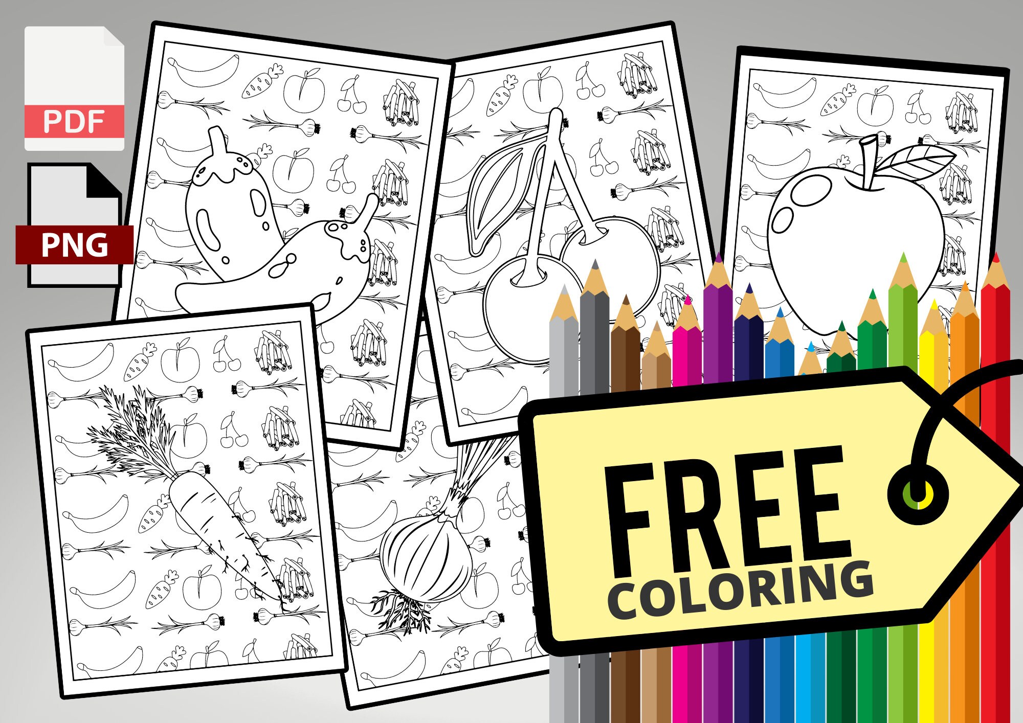 Cute Alphabet Printable Flashcards 26 Fruits and Vegetables ...