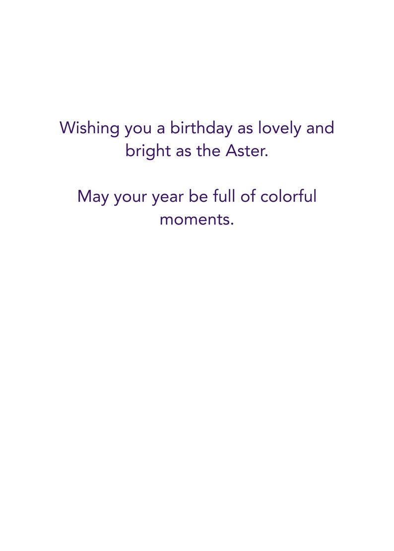 Watercolor Birth Month Flower Birthday Card - September - Aster - Etsy