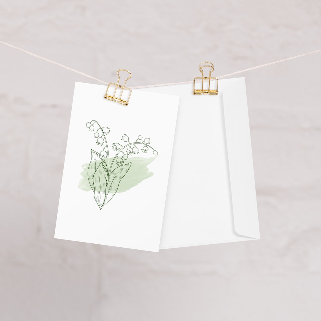 Watercolor Birth Month Flower Birthday Card - May - Lily of the Valley ...