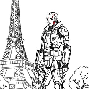 Fun Futuristic Coloring Page - Etsy