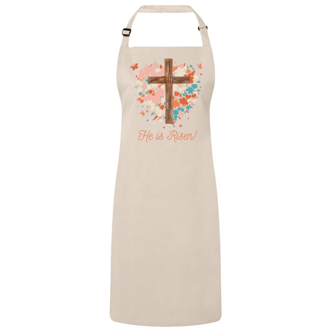 He is Risen! Christian Faith Kitchen Apron Religious Gift Homemaker ...
