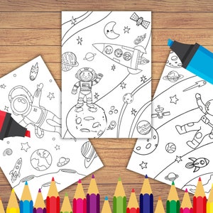 Space Coloring Pages,space Pdf,space Printables,space Activity Sheets ...
