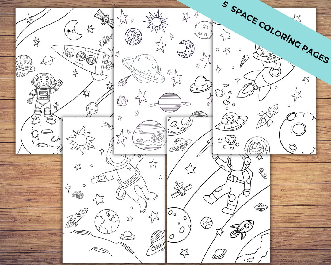 Space Coloring Pages,space Pdf,space Printables,space Activity Sheets ...