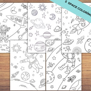 Space Coloring Pages,space Pdf,space Printables,space Activity Sheets ...