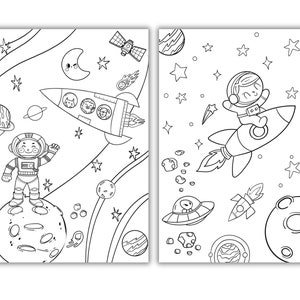Space Coloring Pages,space Pdf,space Printables,space Activity Sheets ...