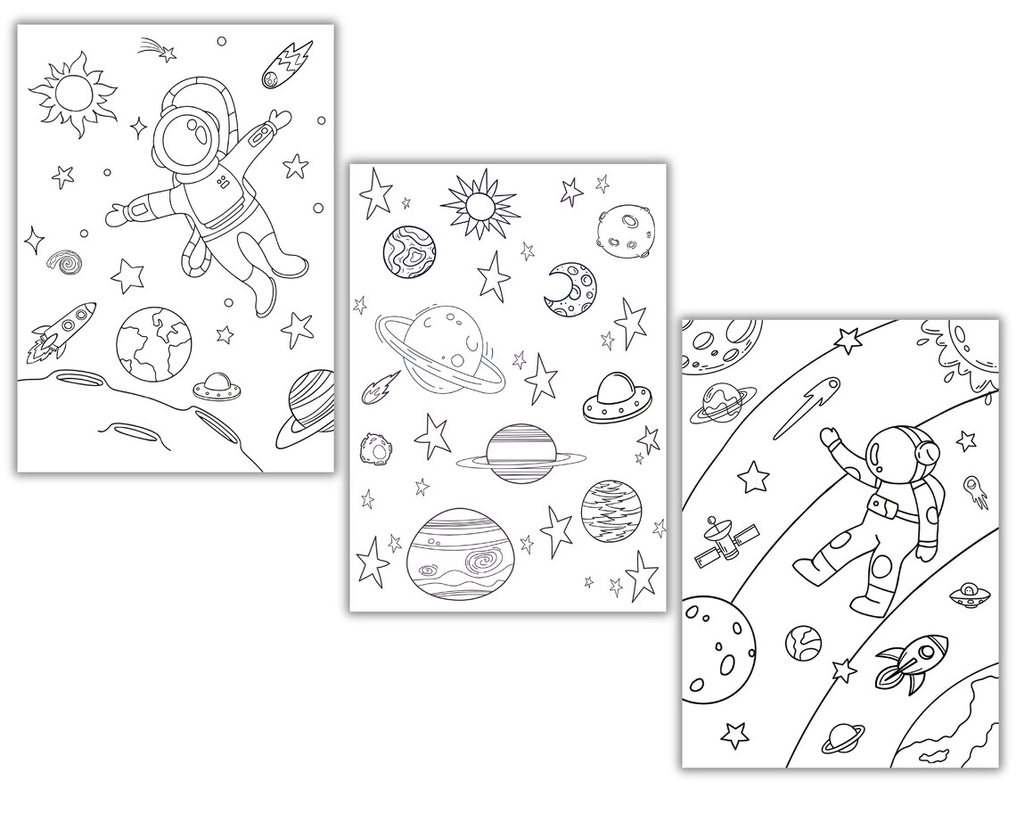 Space Coloring Pages,space Pdf,space Printables,space Activity Sheets ...