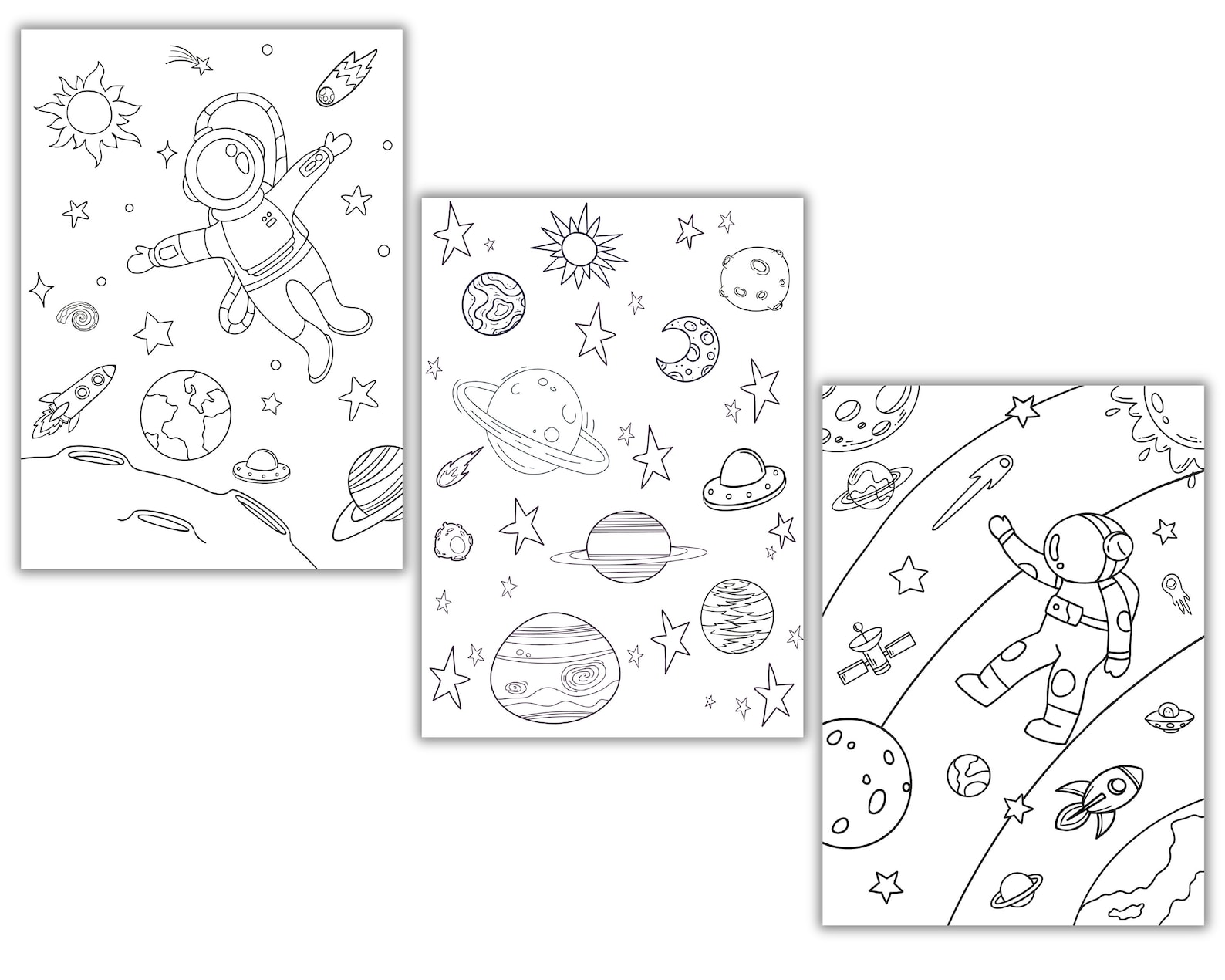 Space Coloring Pages,space Pdf,space Printables,space Activity Sheets ...