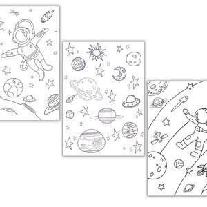 Space Coloring Pages,space Pdf,space Printables,space Activity Sheets ...