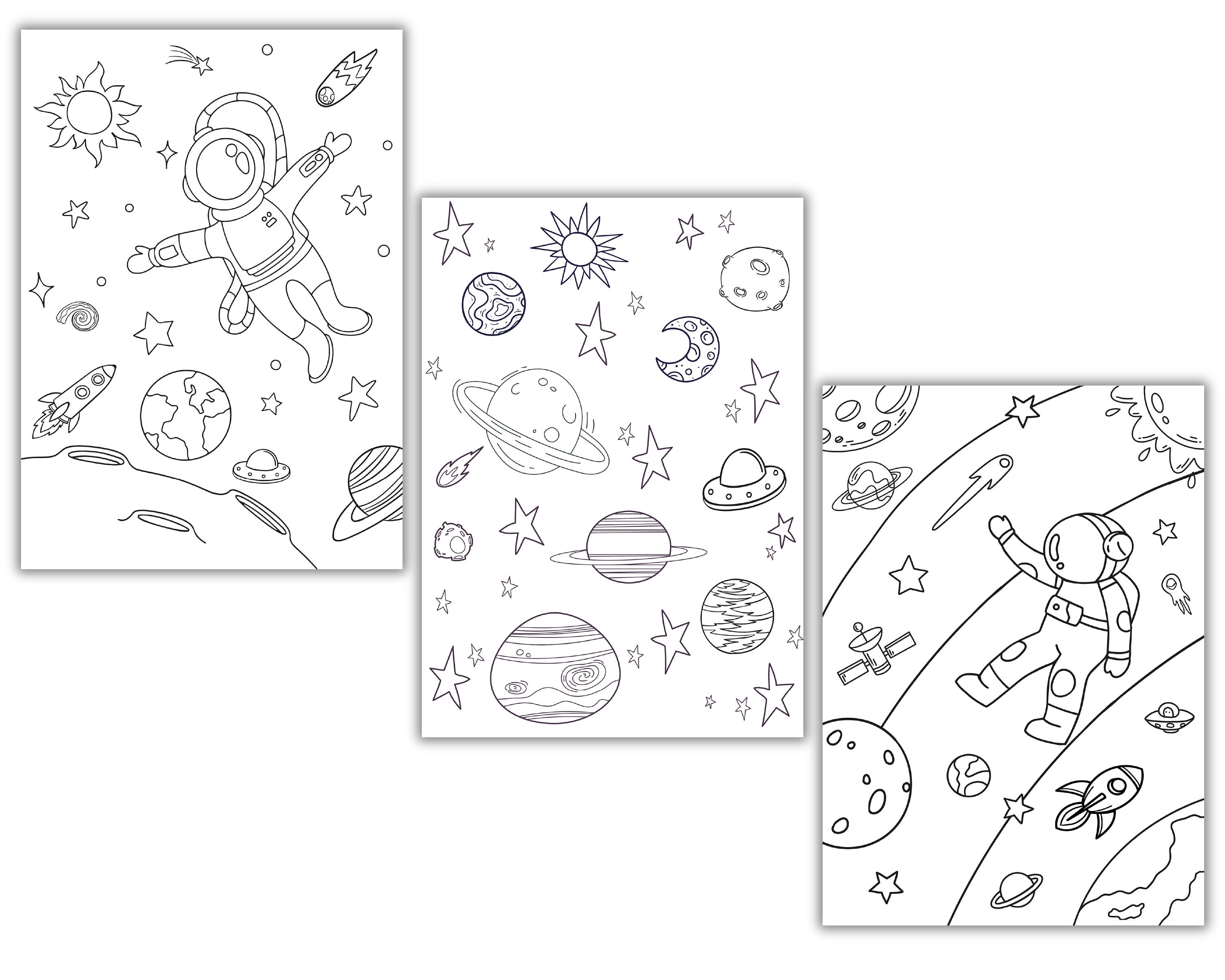 Space Coloring Pages,space Pdf,space Printables,space Activity Sheets ...
