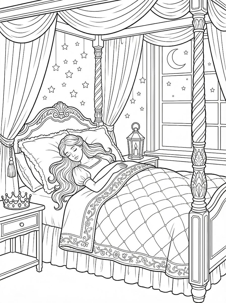 30 Princess Coloring Pages – Digital Download | Coloring Book Templates ...