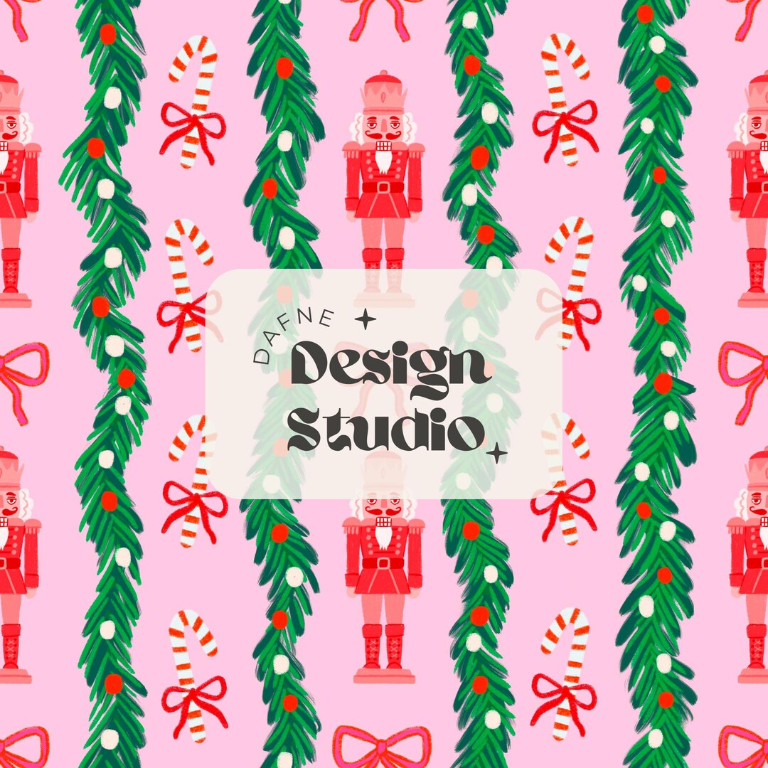 Christmas Nutcracker Seamless Pattern, Pink Christmas Seamless ...