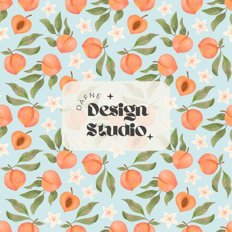 Repetitive Pattern Peach in Watercolor, Summer Pattern, Fruits Pattern ...